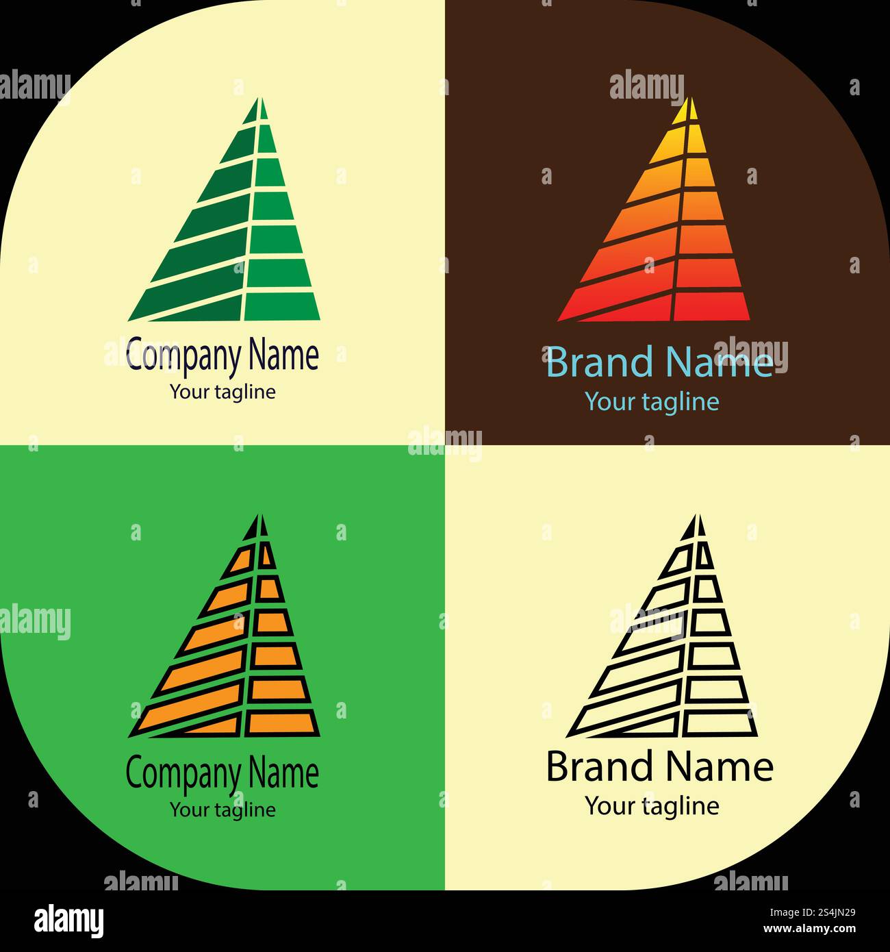 Favorite logo design with four different designs of the same shape ...