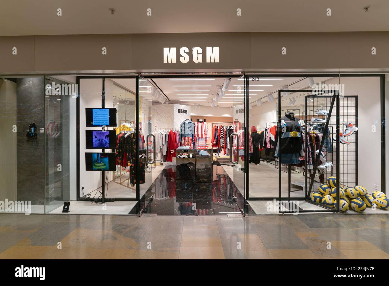 Hong Kong, China - February 03, 2019: storefront of a MSGM store in ...