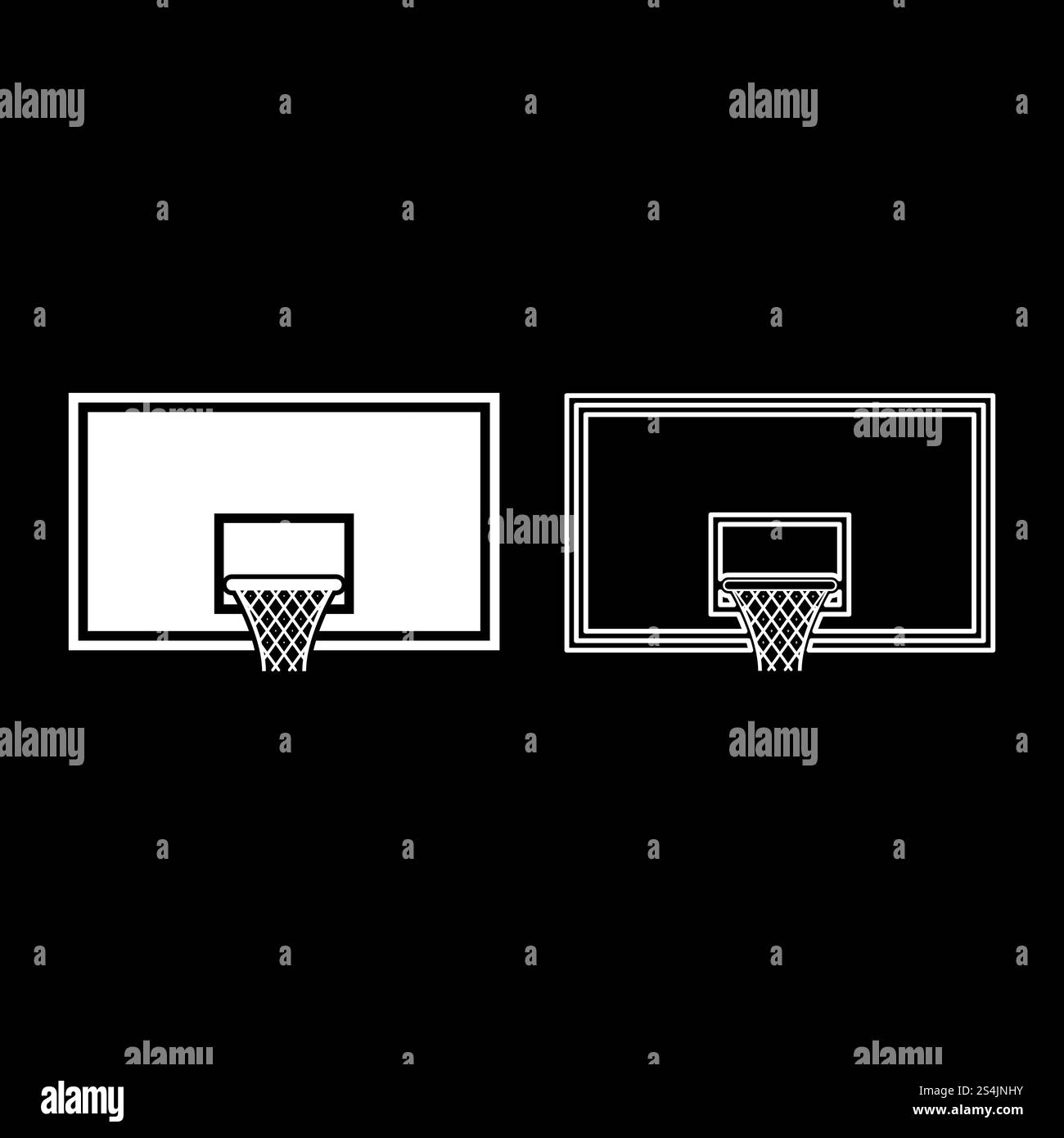 Basketball backboard Basketball hoop on backboard icon outline set ...
