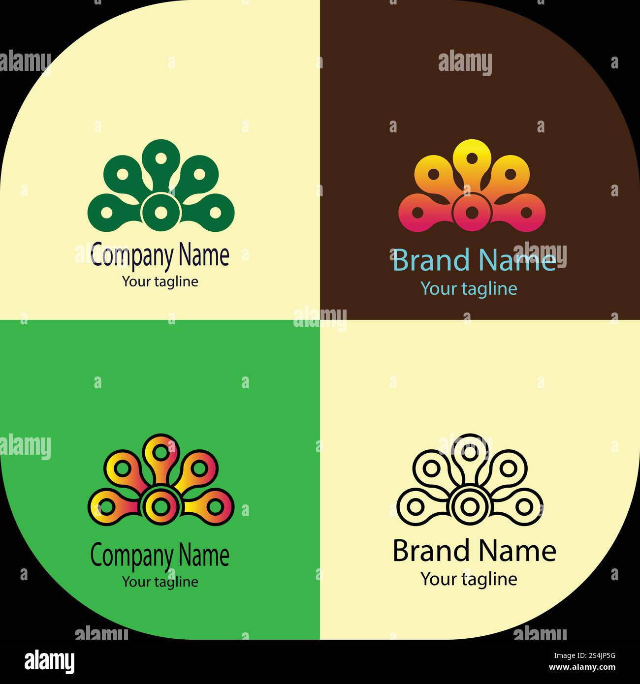 Favorite logo design with four different designs of the same shape ...