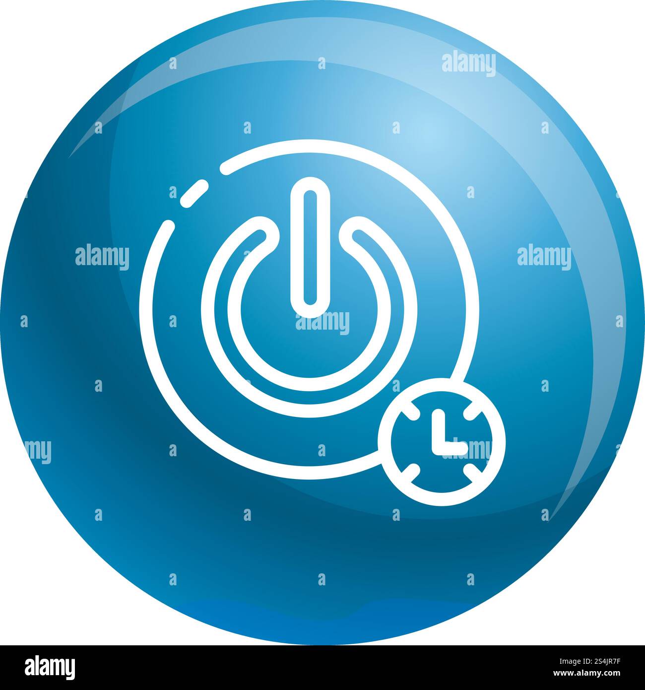 Turn off timer button icon. Outline turn off timer button vector icon for web design isolated on ...