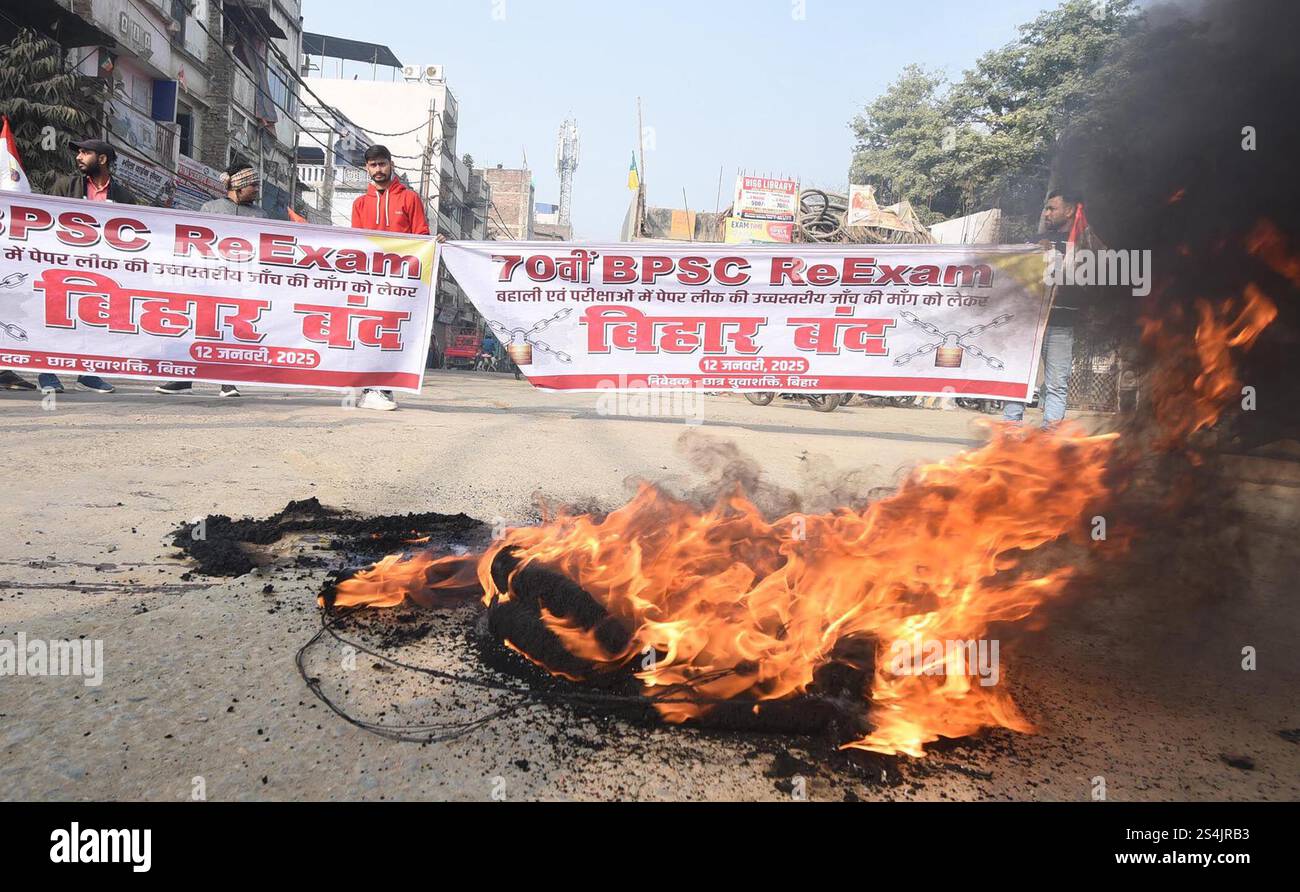 Patna, India. 12th Jan, 2025. PATNA, INDIA - JANUARY 12: Chatra Yuva ...