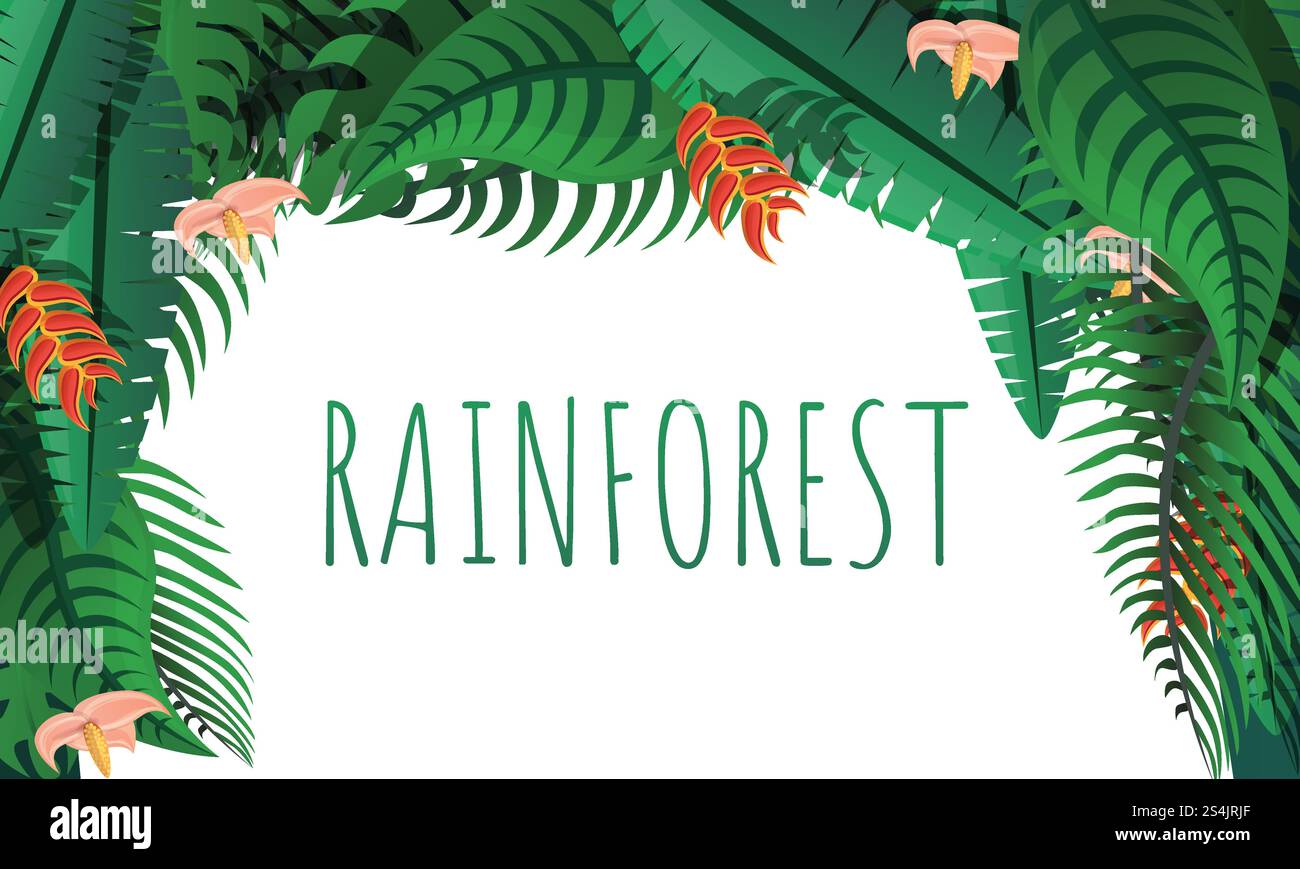 Rainforest concept banner. Cartoon illustration of rainforest vector ...