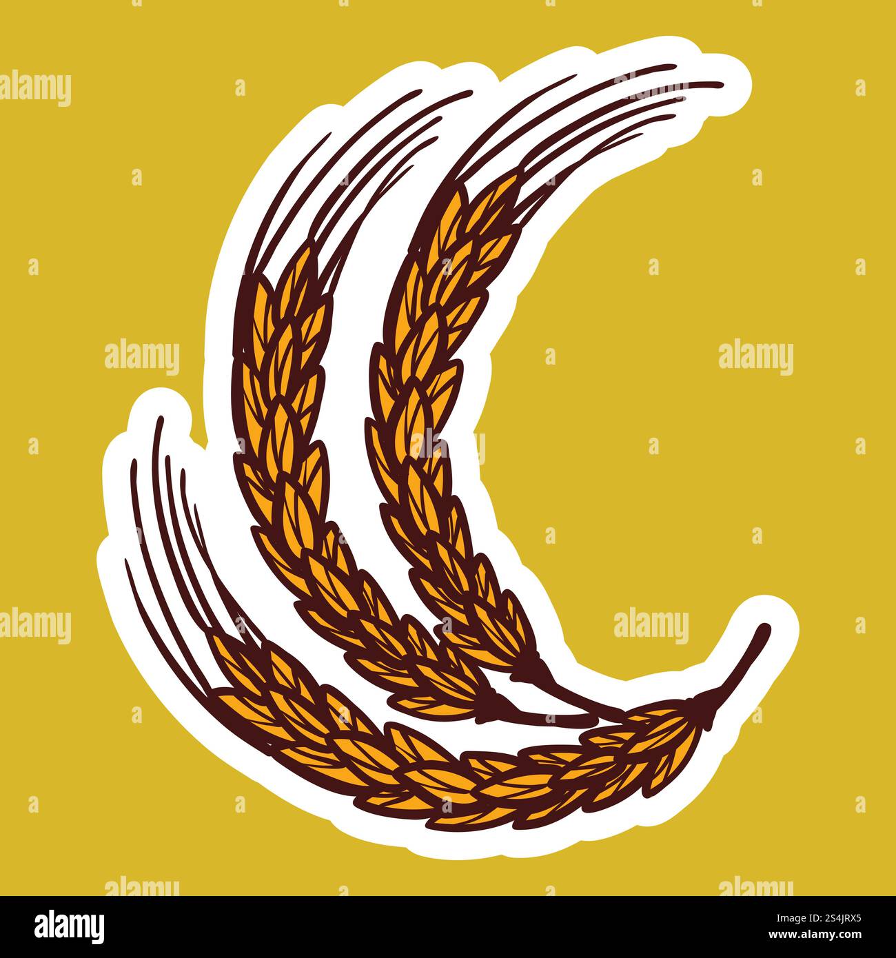 Wheat branch icon. Hand drawn illustration of wheat branch vector icon ...