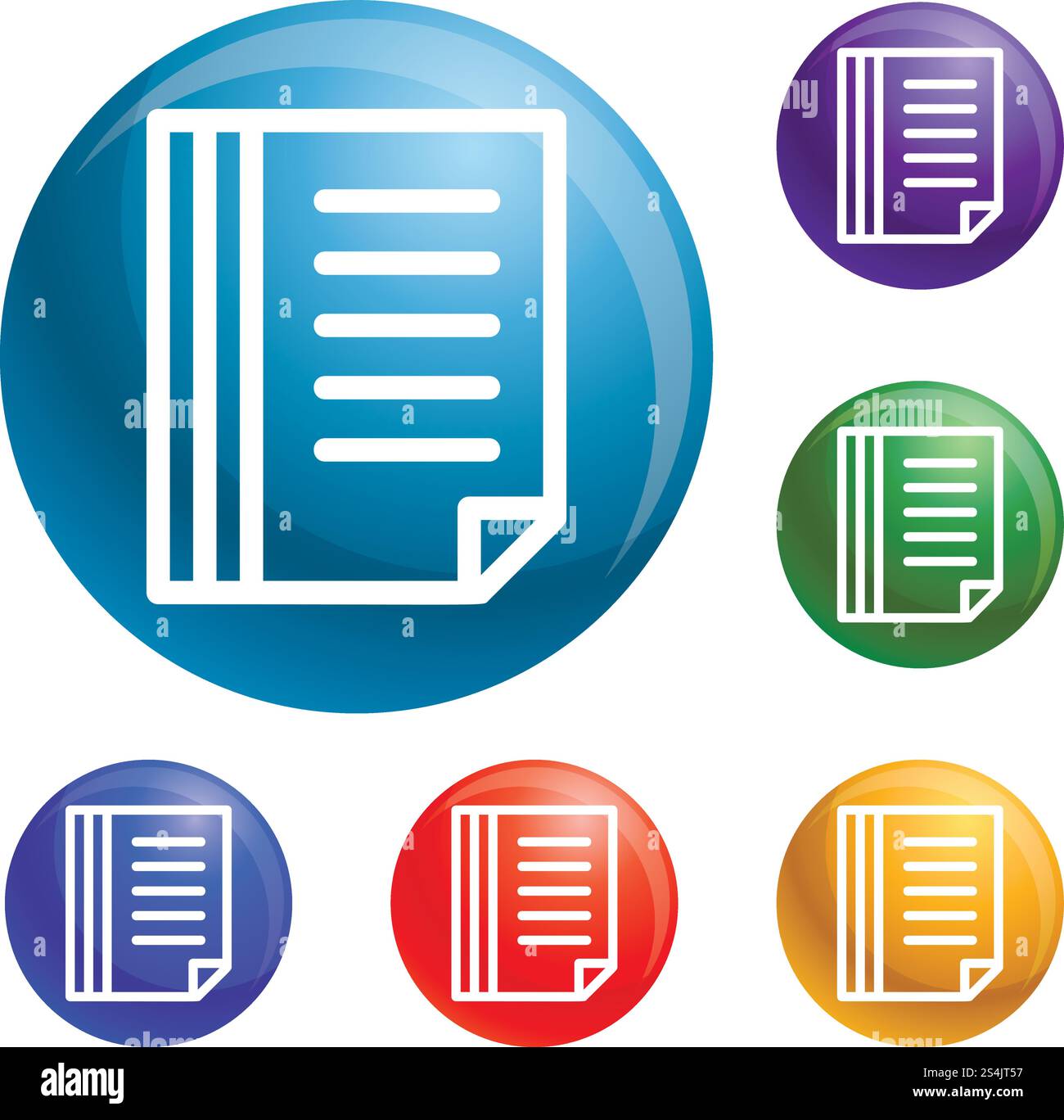 File folder icons set vector 6 color isolated on white background. File ...