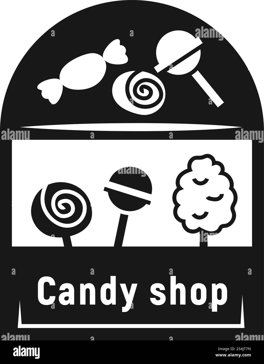 Street candy shop icon. Simple illustration of street candy shop vector ...