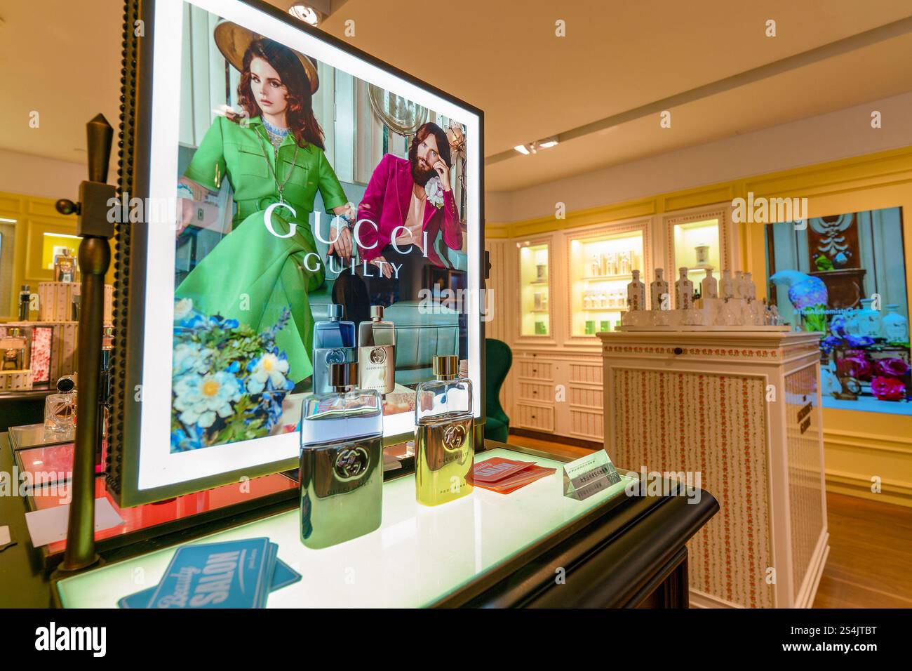 Hong Kong, China - February 02, 2019: Gucci products displayed at ...