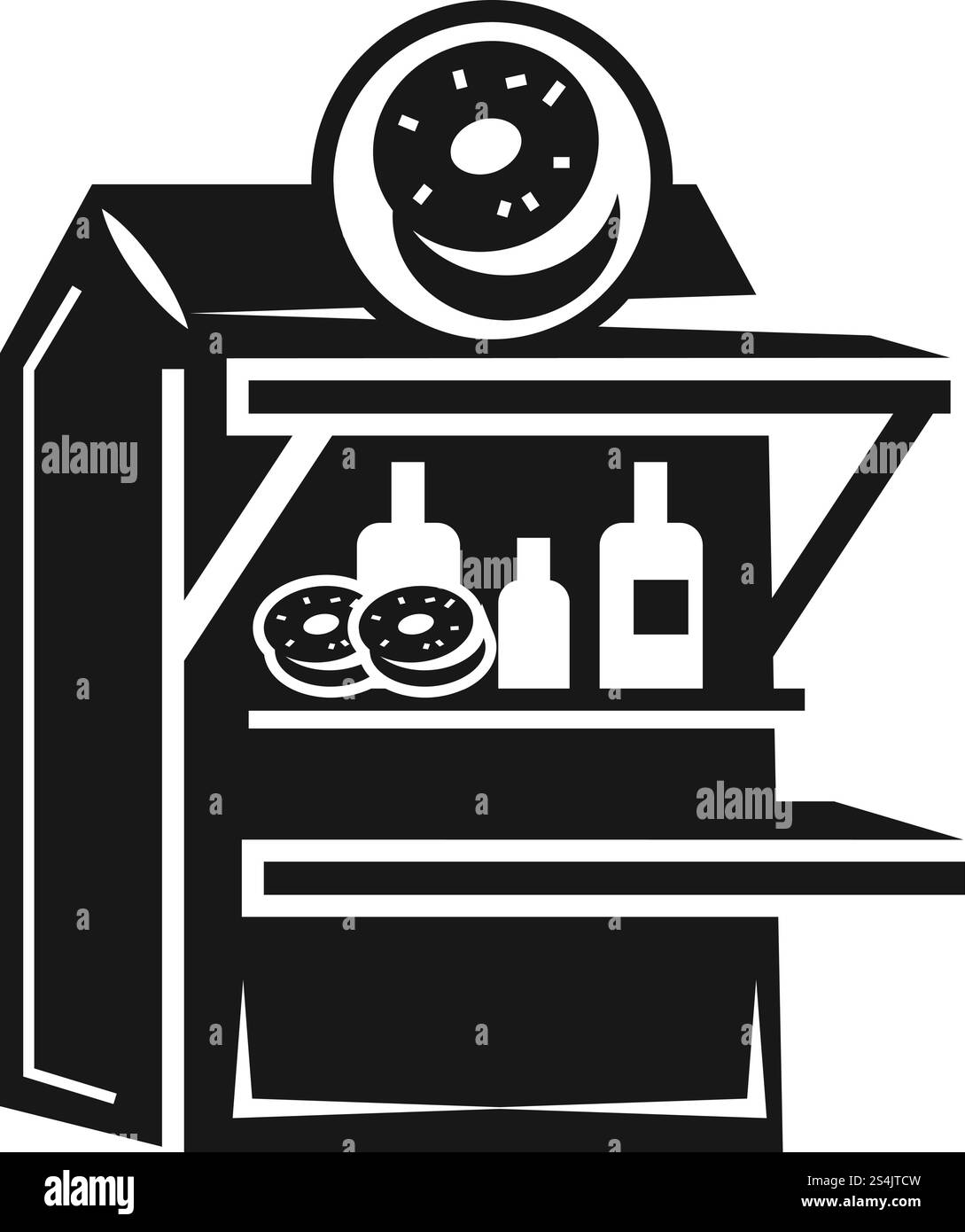 Donut kiosk icon. Simple illustration of donut kiosk vector icon for ...