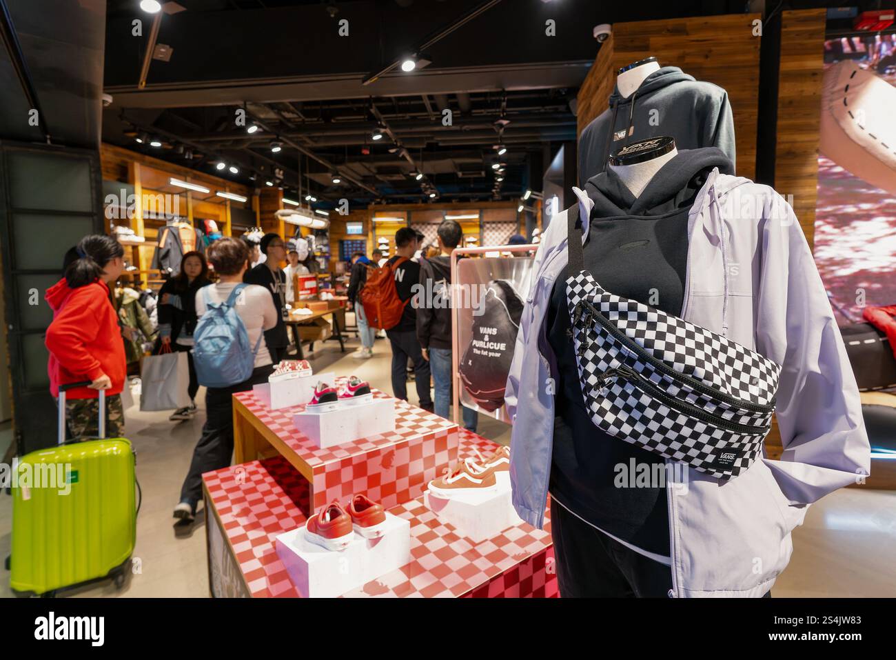 Hong Kong, China - February 02, 2019: dressed mannequins displayed ...