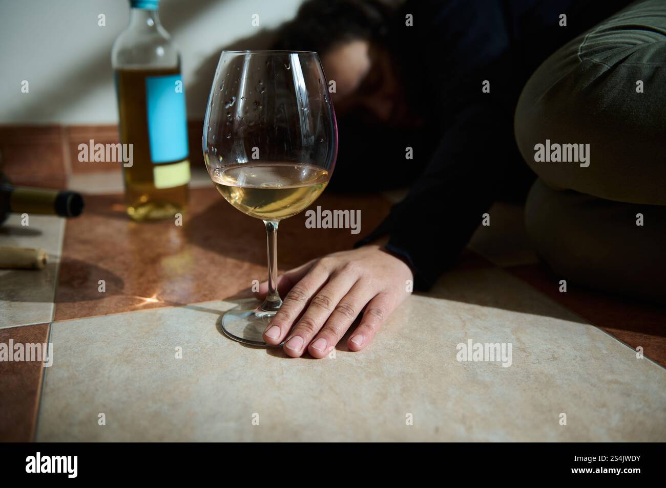 A focused representation of alcohol consumption, portraying its effects ...
