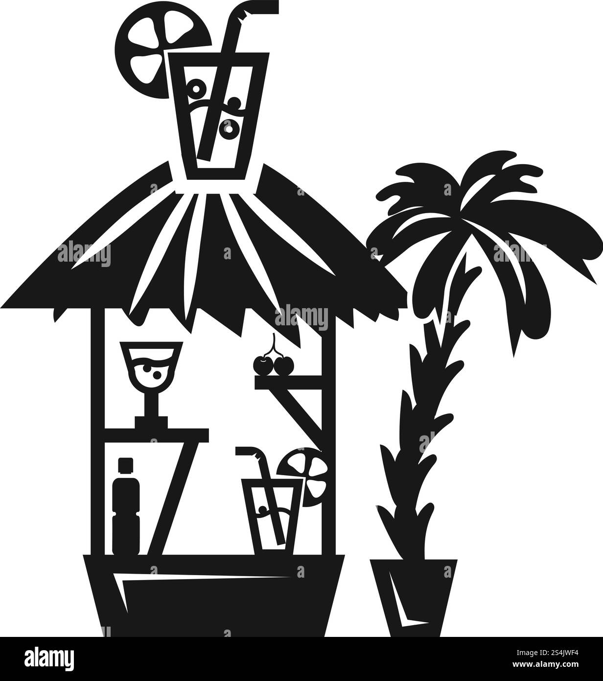 Beach cocktail kiosk icon. Simple illustration of beach cocktail kiosk ...