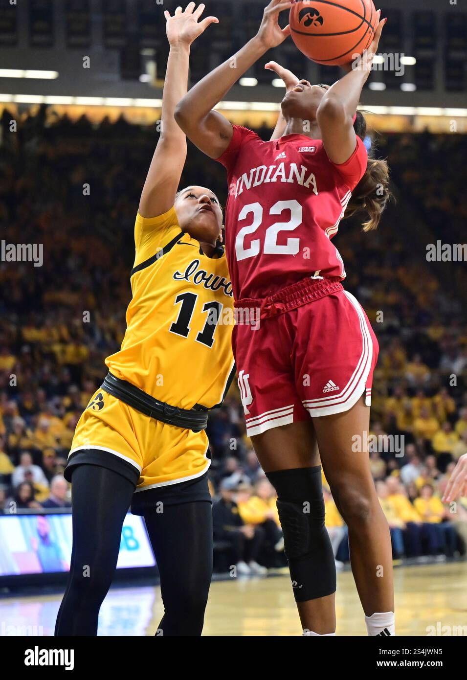 IOWA CITY, IA - JANUARY 12: Indiana guard Chloe Moore-McNeil (22) puts ...