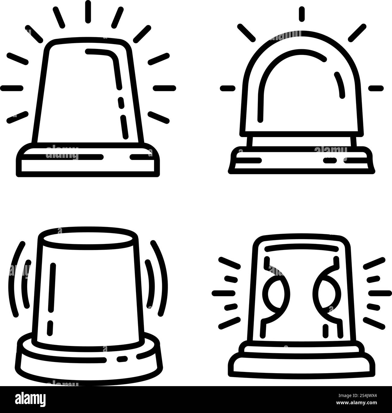 Flasher icon set. Outline set of flasher vector icons for web design ...
