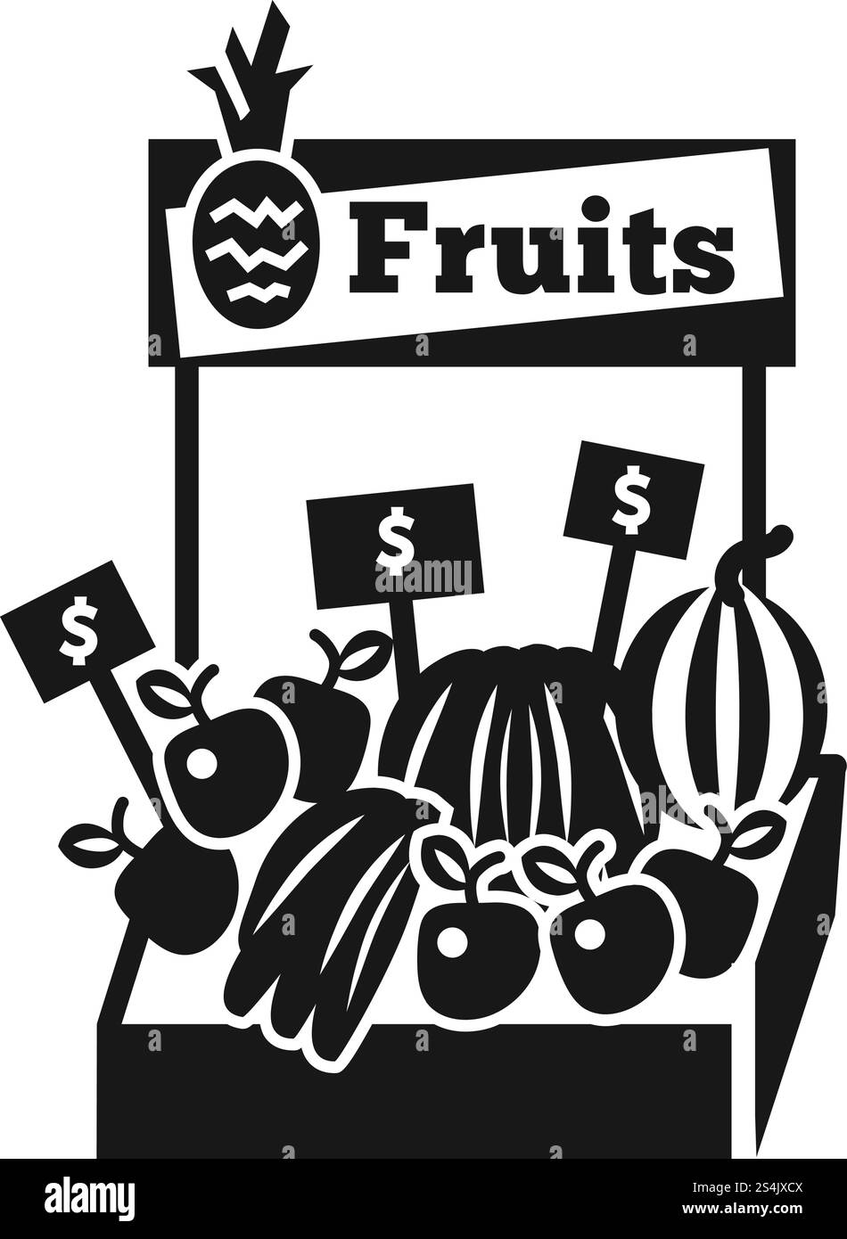 Fruit kiosk icon. Simple illustration of fruit kiosk vector icon for ...