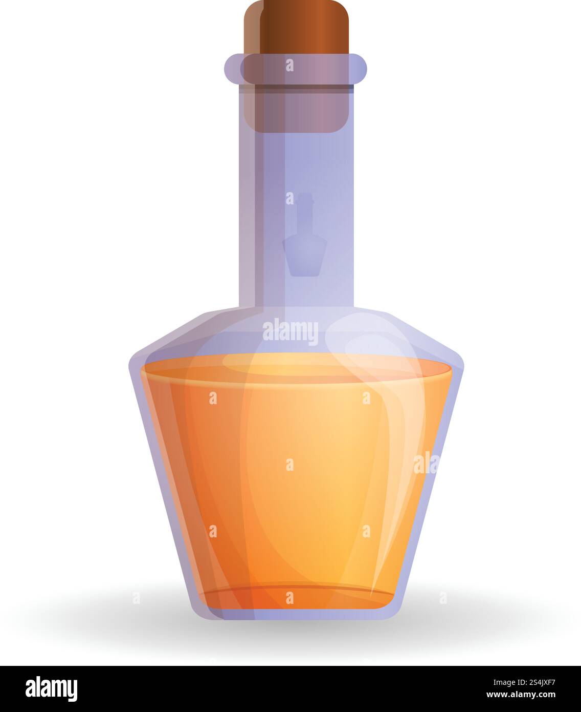 Orange potion bottle icon. Cartoon of orange potion bottle vector icon ...