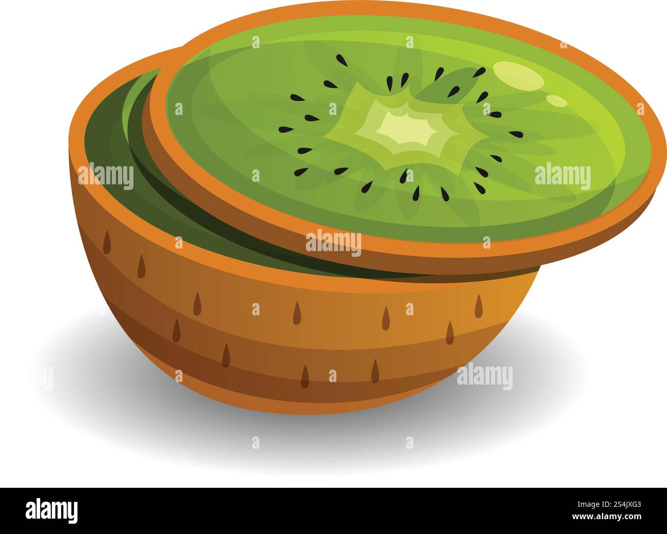 Cutted kiwi icon. Cartoon of cutted kiwi vector icon for web design ...