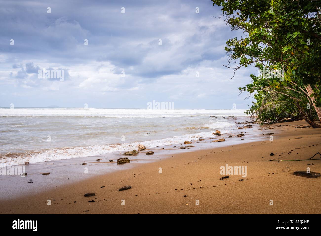Cloudy sky and rough waters at Playa Maria in Rincon, Puerto Rico Stock ...