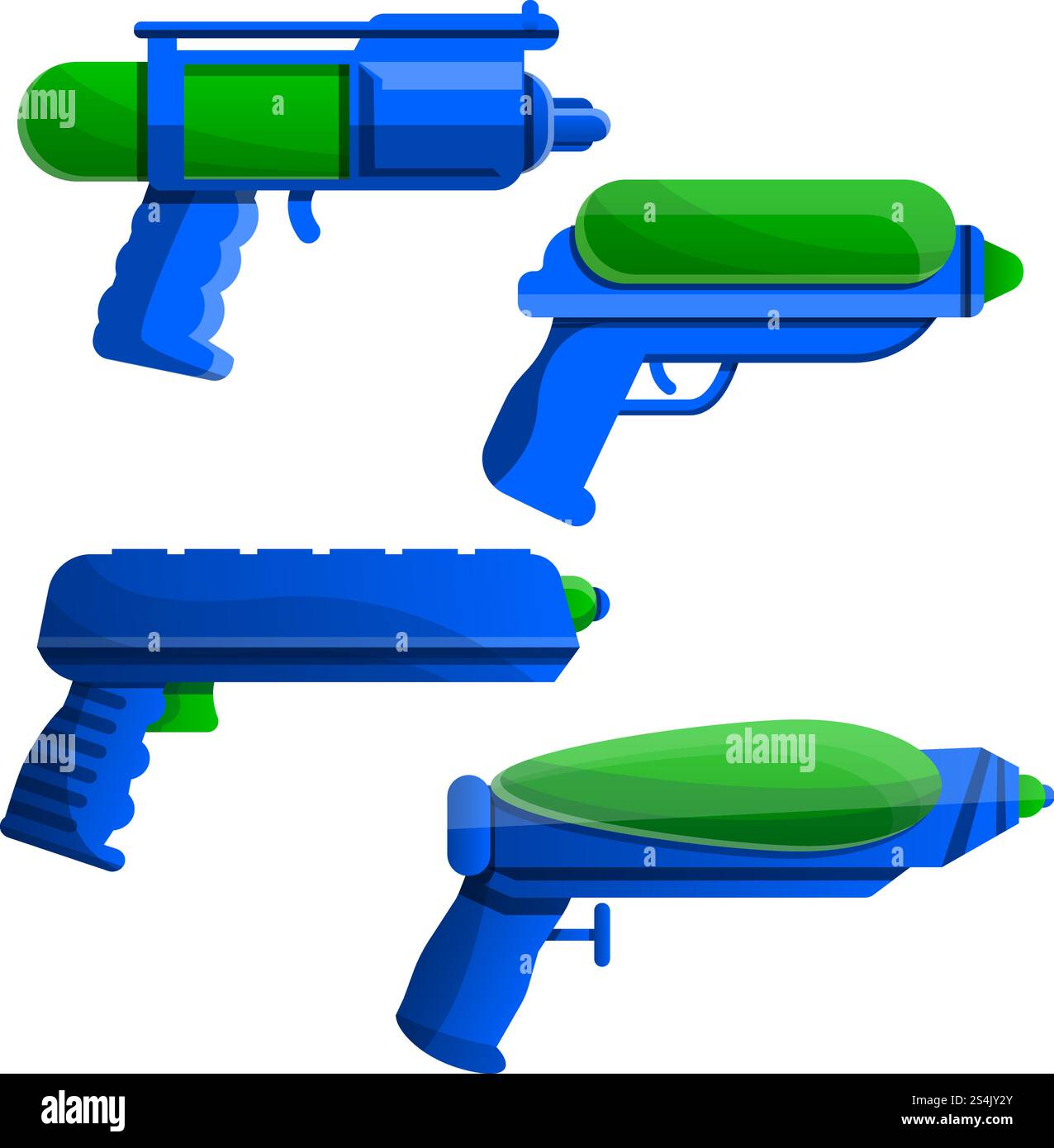 Squirt gun icon set. Cartoon set of squirt gun vector icons for web ...