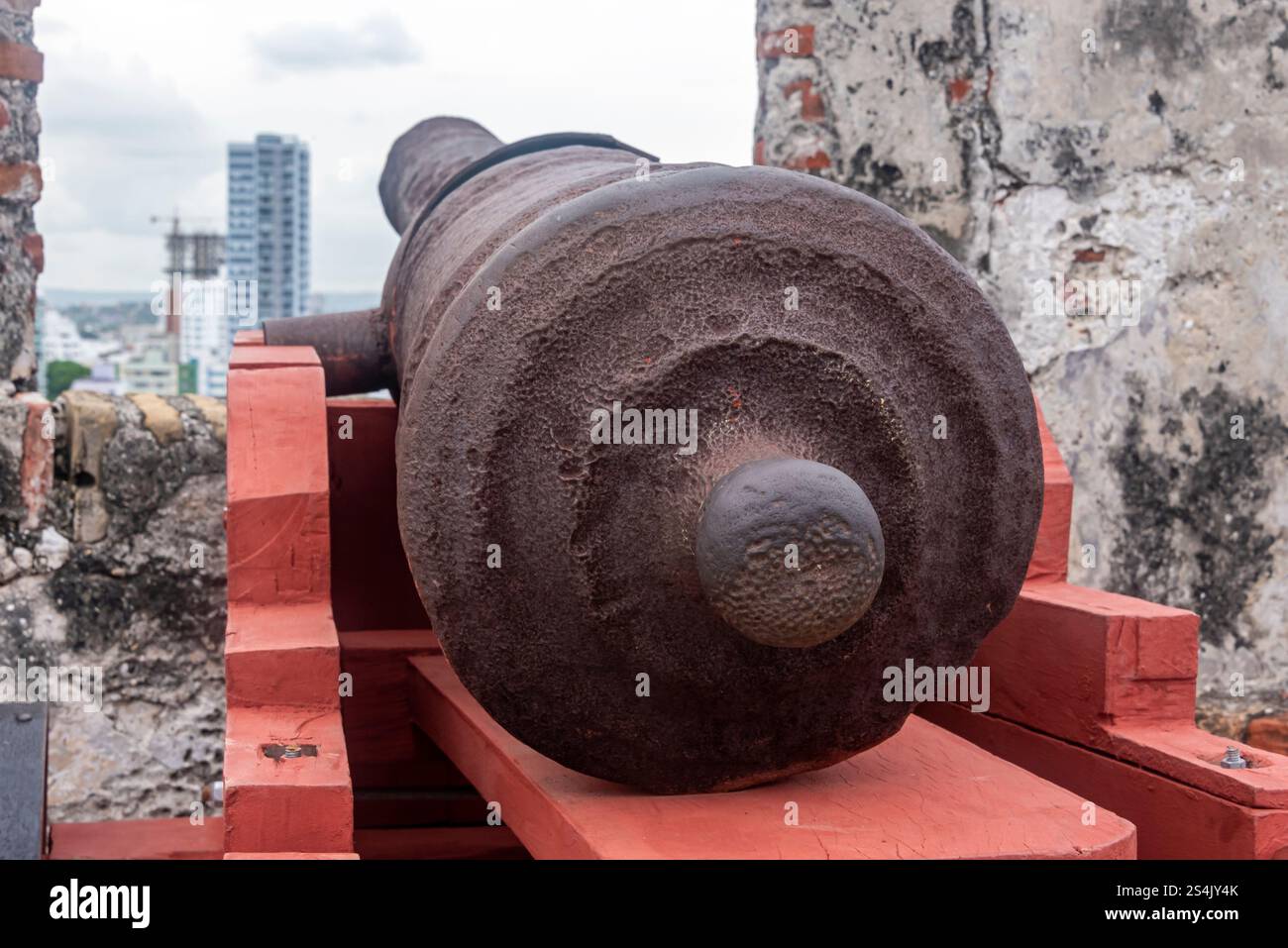 Iron colonial canyon. San Felipe castle and fortress. Historical Center ...