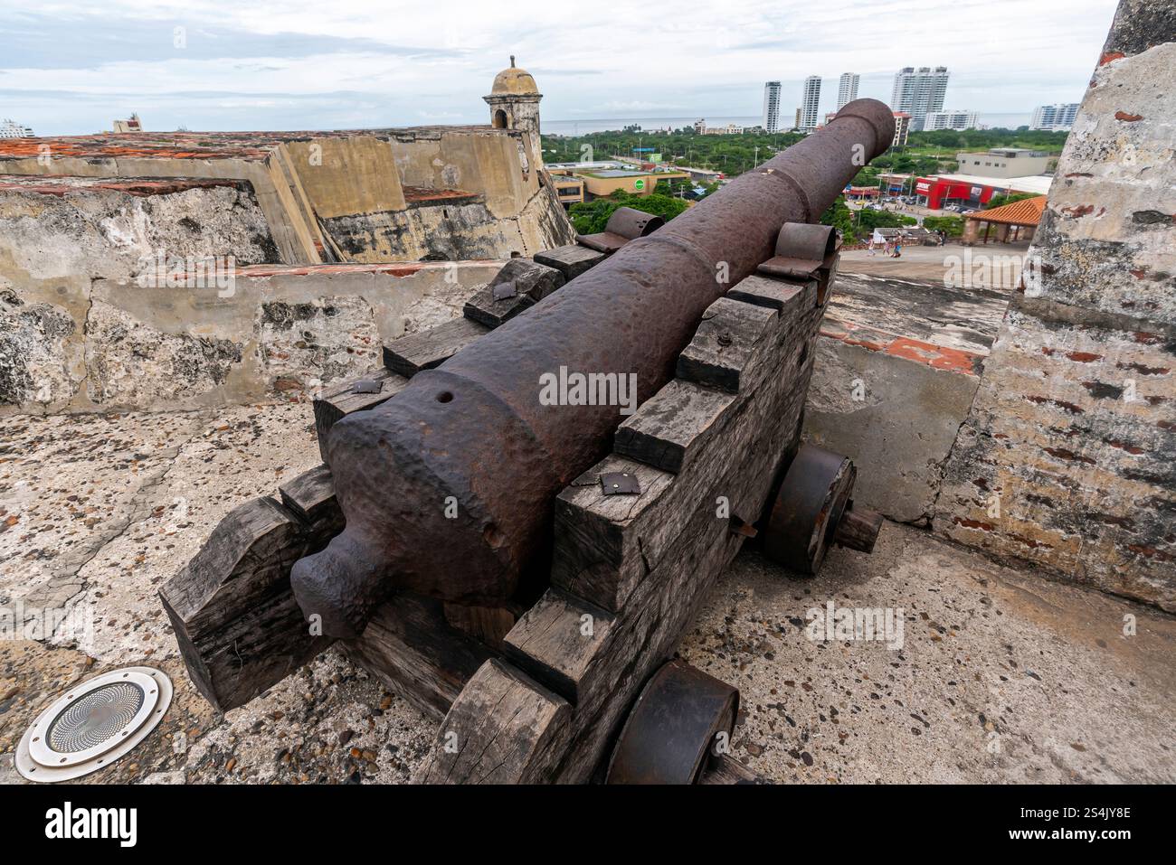 Iron colonial canyon. San Felipe castle and fortress. Historical Center ...