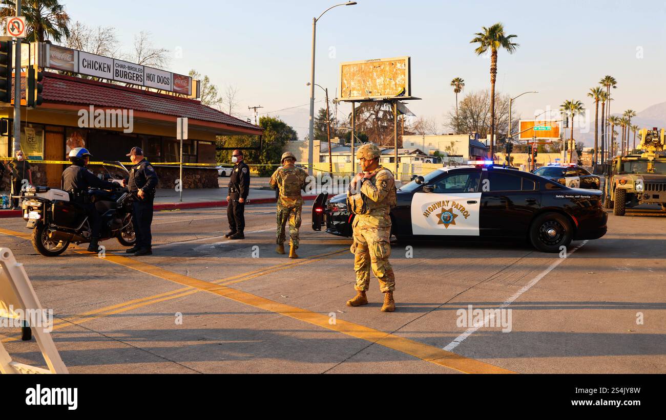 Pacific Palisades, California, USA. 10th Jan, 2025. Highway patrol cars ...