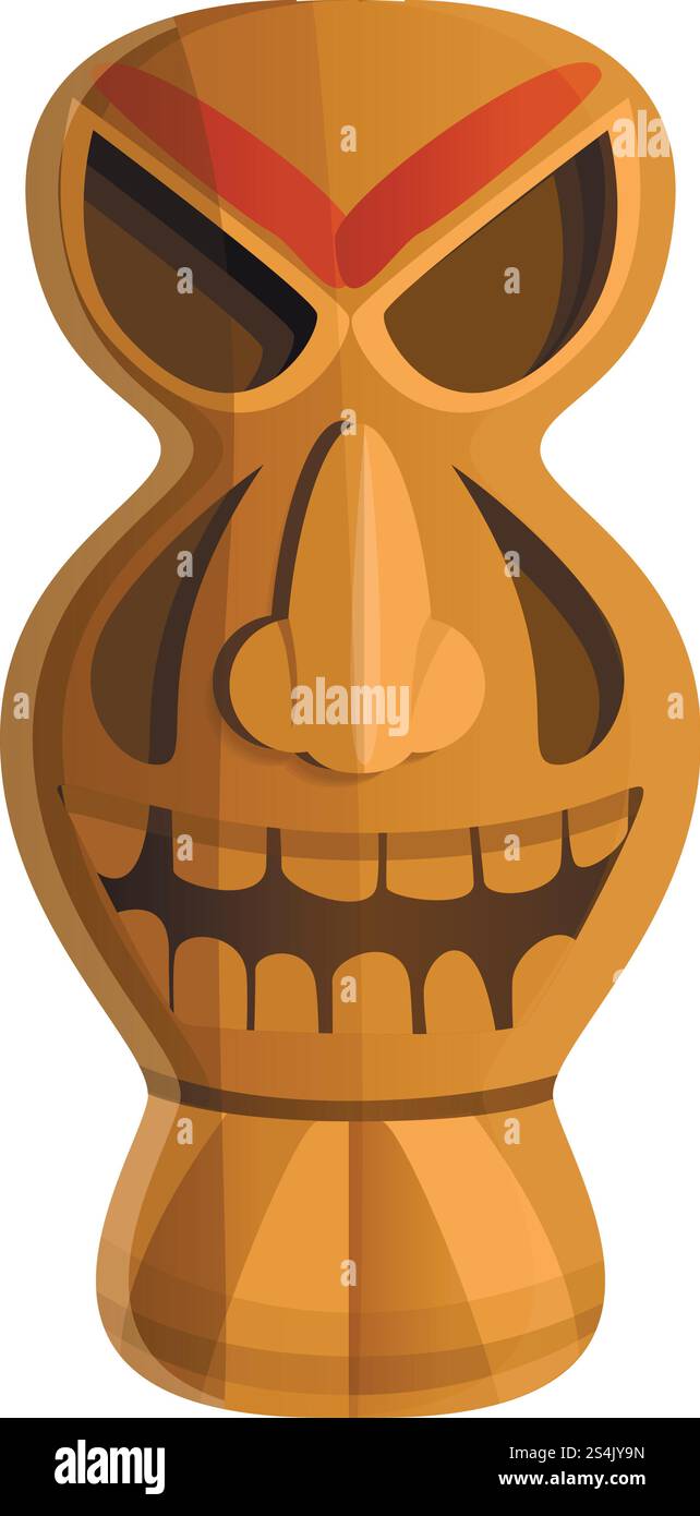 Wood tribal idol icon. Cartoon of wood tribal idol vector icon for web ...