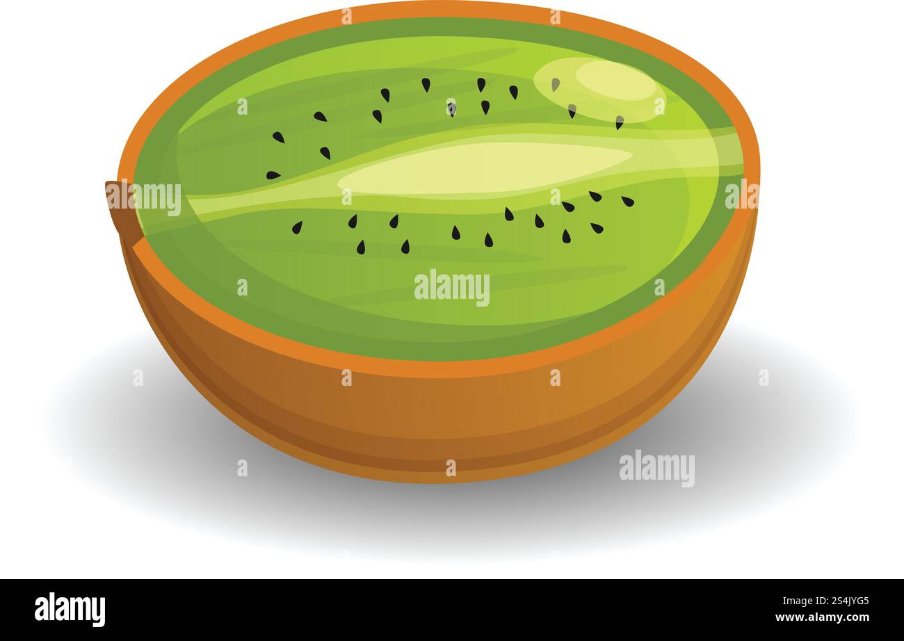 Fresh cutted kiwi icon. Cartoon of fresh cutted kiwi vector icon for web design isolated on ...