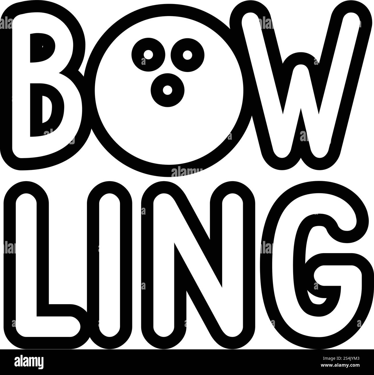 Bowling icon. Outline bowling vector icon for web design isolated on ...