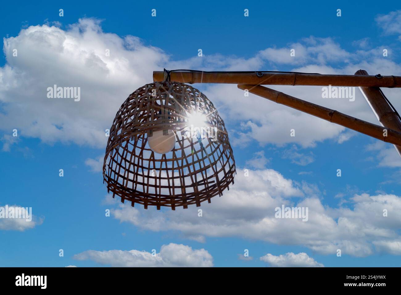 Garden Lights and Bamboo Items Stock Photo - Alamy