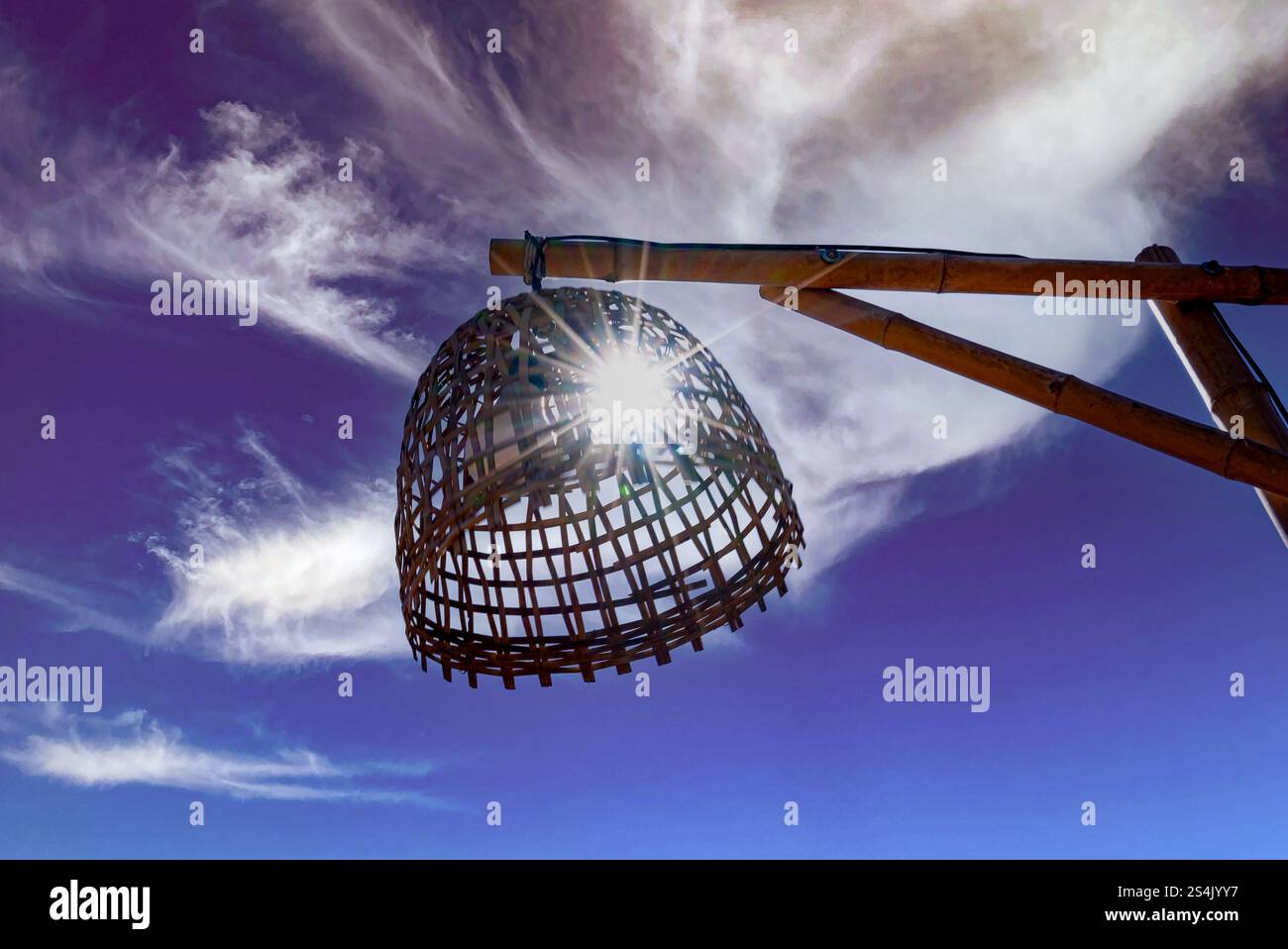 Garden Lights and Bamboo Items Stock Photo - Alamy