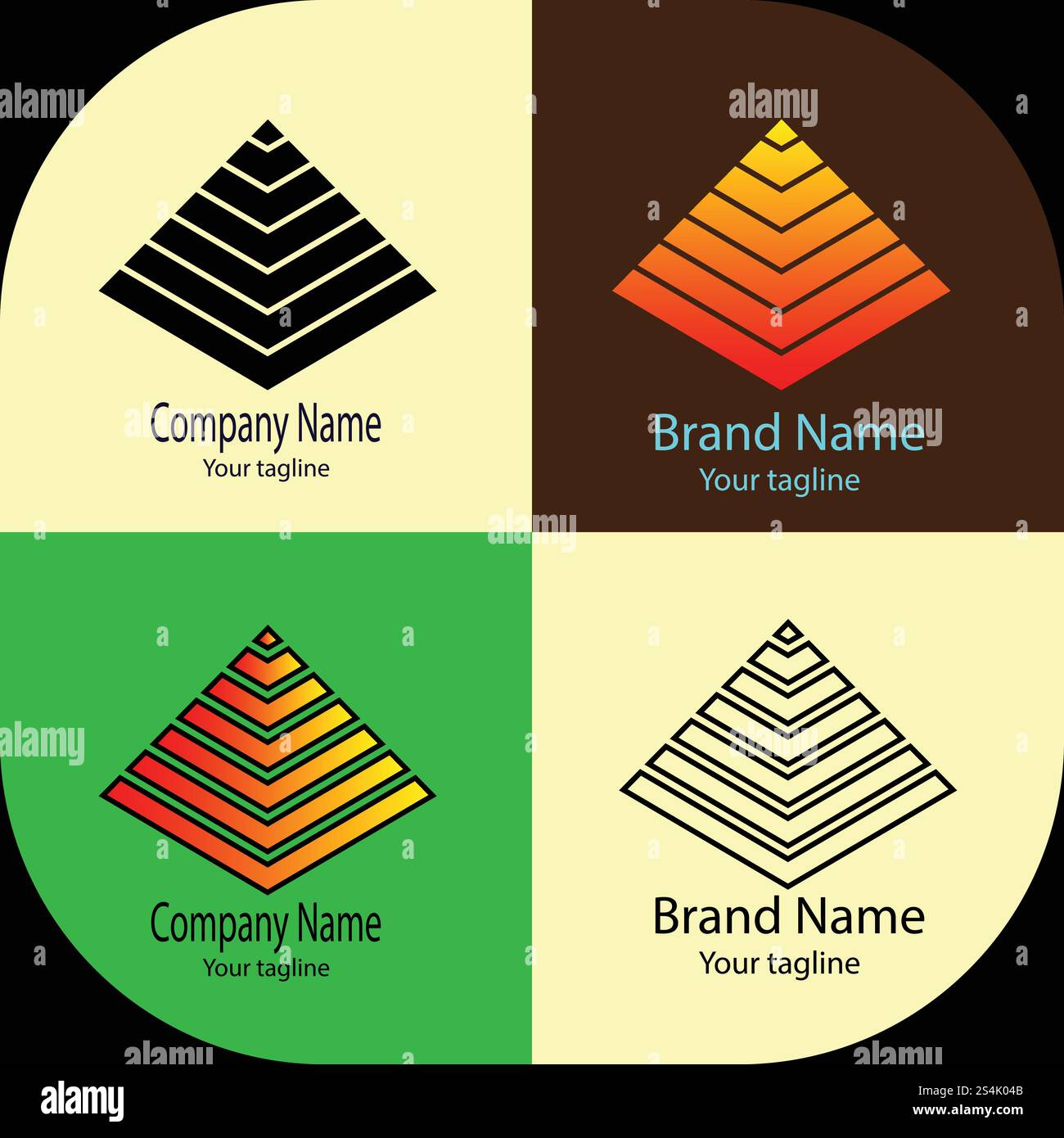 Favorite logo design with four different designs of the same shape ...