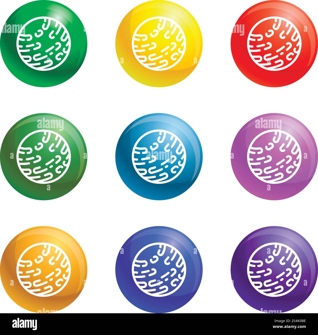 Mars planet icons vector 9 color set isolated on white background for ...