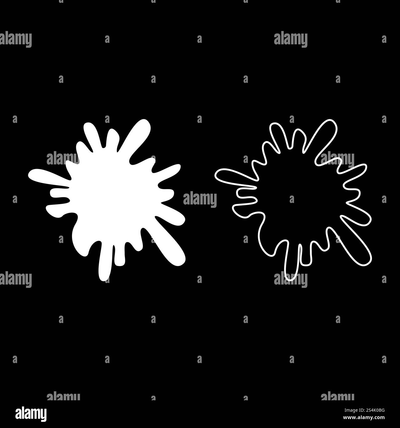 Blot Ink spot Paint splash icon outline set white color vector ...