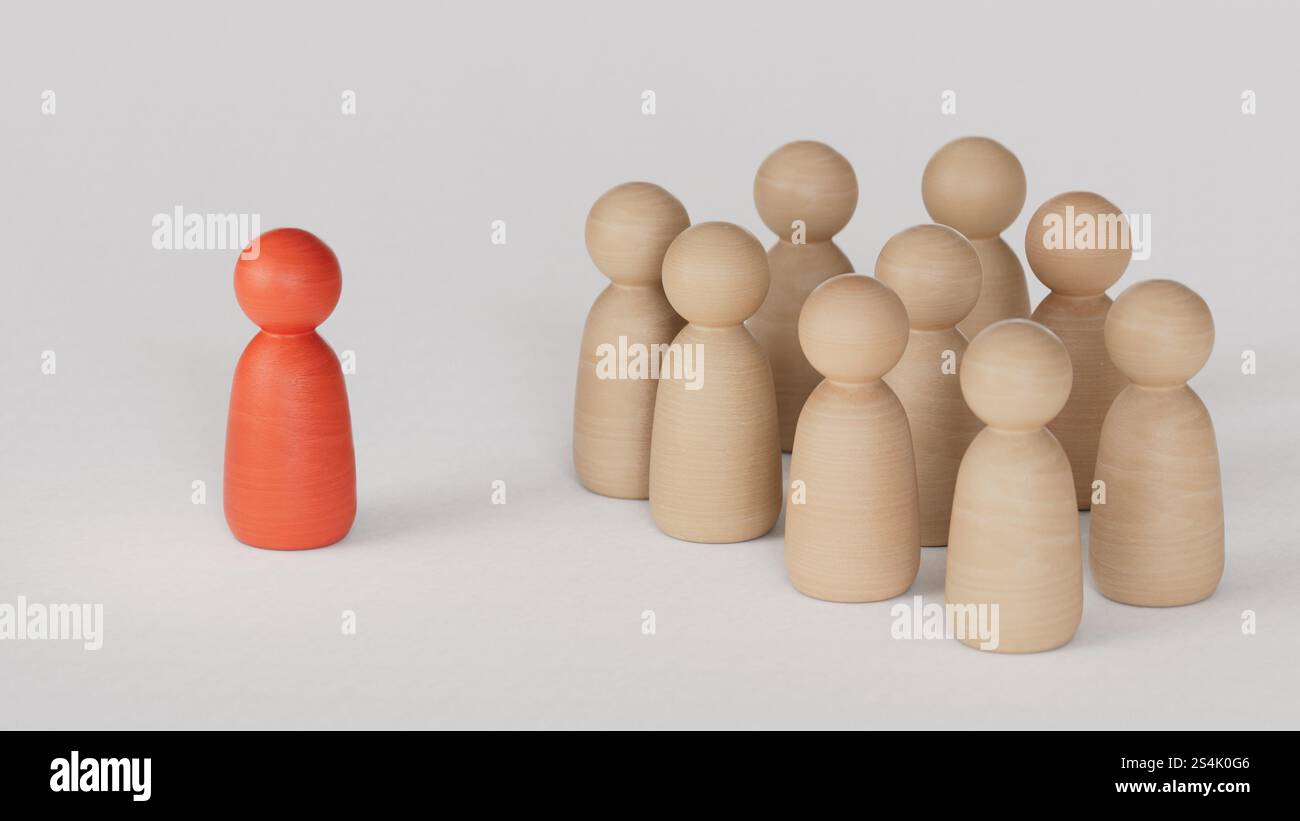 Individual person in the crowd. Leadership and excellence concept ...