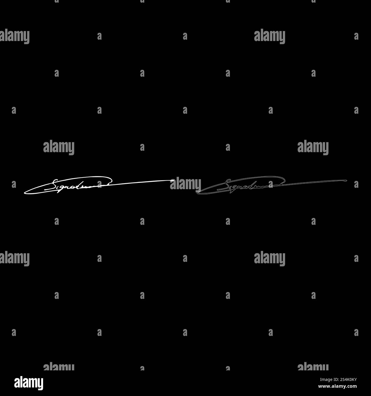 Signature handwriting icon outline set white color vector illustration ...