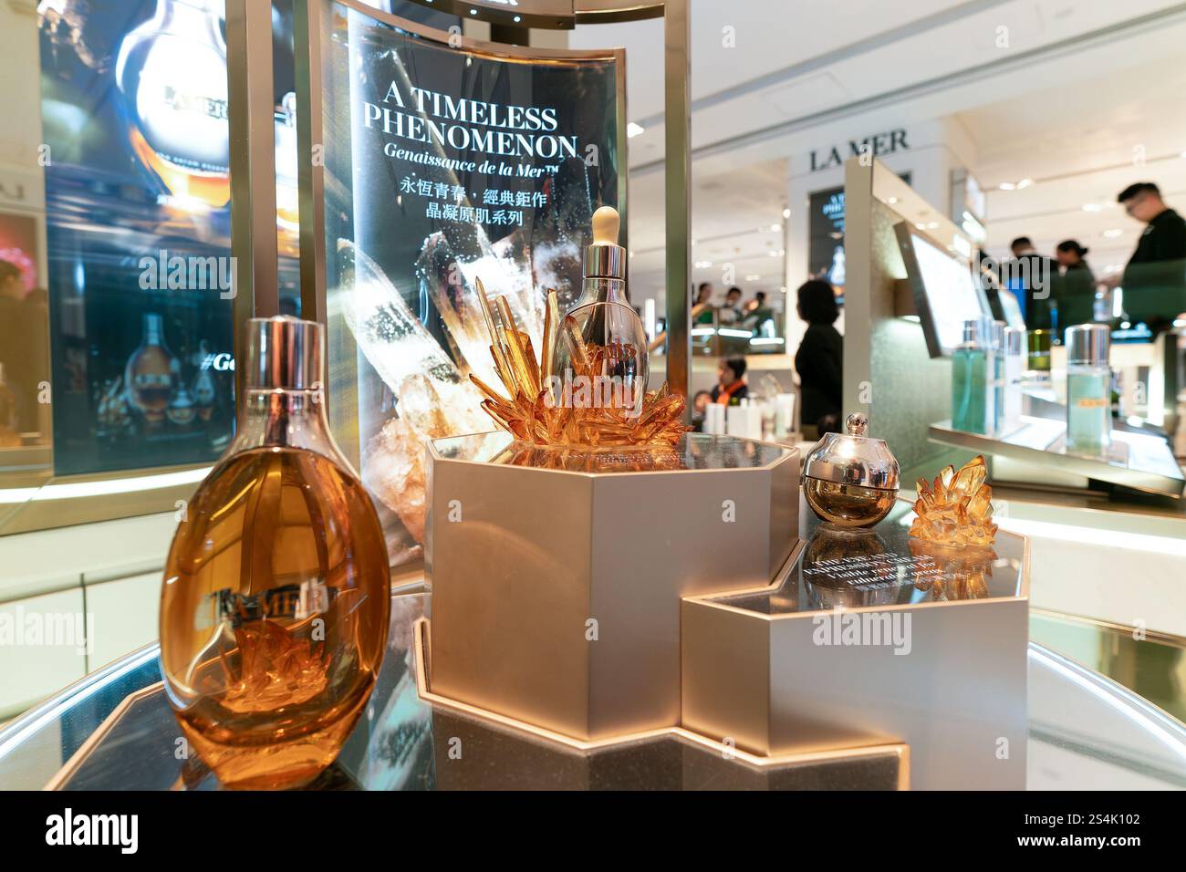 Hong Kong, China - February 02, 2019: La Mer products displayed in Lane ...