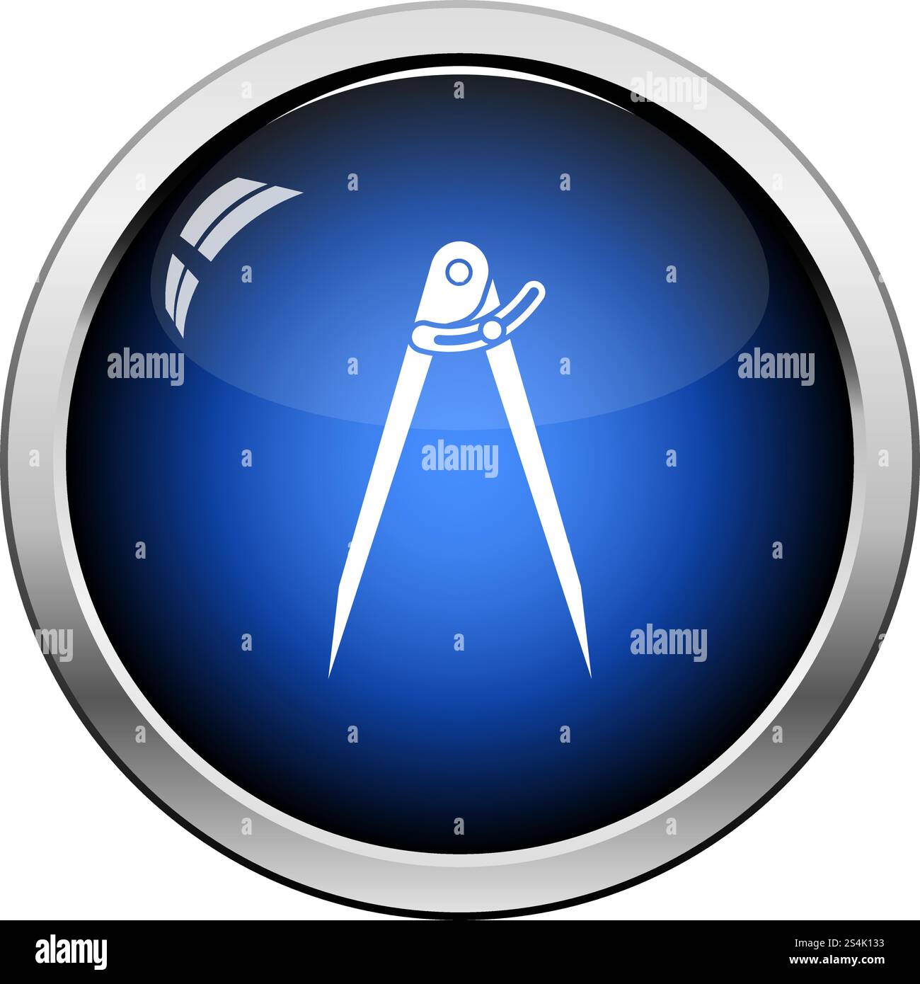 Compasses Icon. Glossy Button Design. Vector Illustration Stock Vector ...
