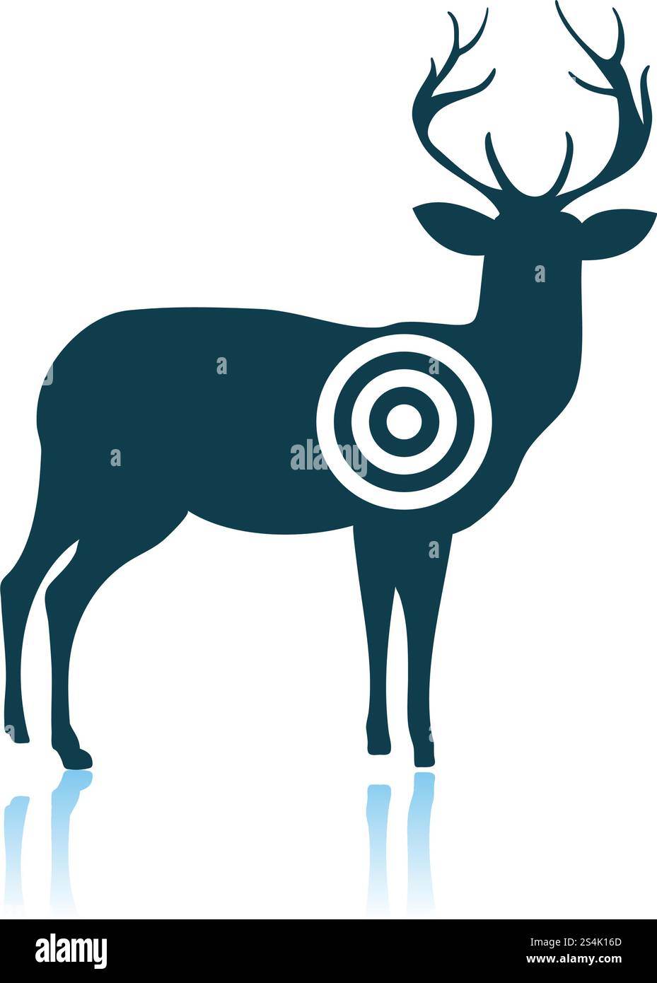 Deer Silhouette With Target. Shadow Reflection Design. Vector ...