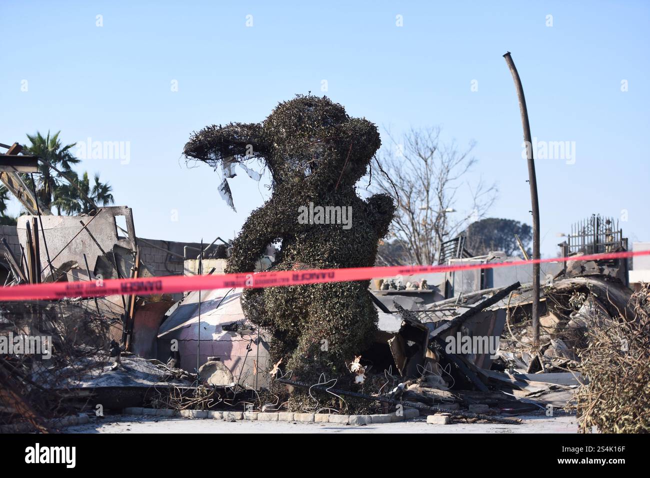 Los Angeles, USA.11th January 2025. Cordon tape is seen in front of the ...
