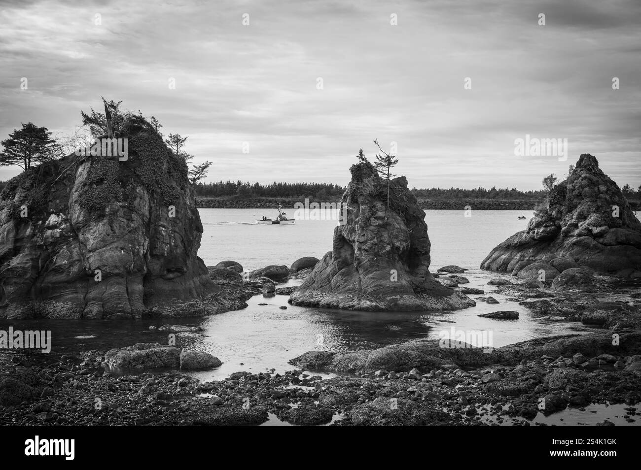 Rock formations along the Pacific Coast Highway in Oregon, Highway 101 ...
