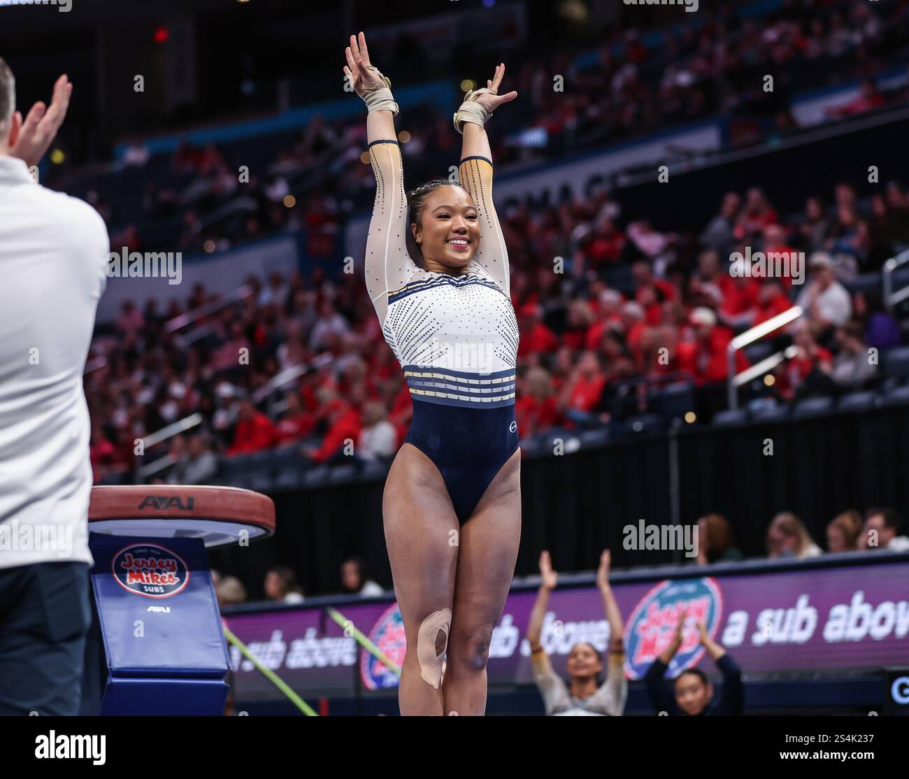 Oklahoma City, OK, USA. 11th Jan, 2025. Cal's Mya Wiley on the vault ...