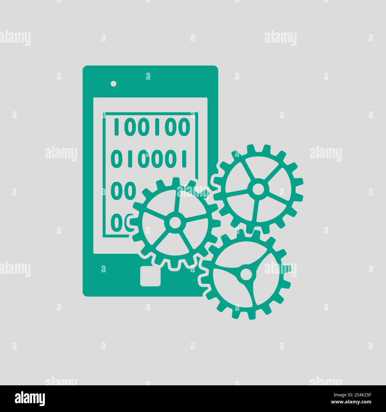Mobile Development Icon. Green on Gray Background. Vector Illustration ...