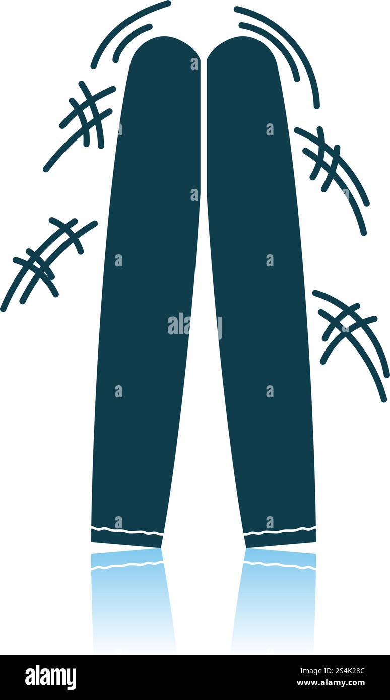 Football Fans Clapping Sticks Icon. Shadow Reflection Design. Vector ...