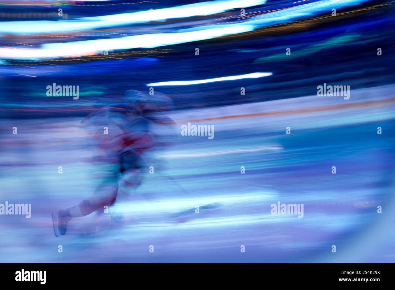 A New Jersey Devils player skates before the second period of an NHL ...