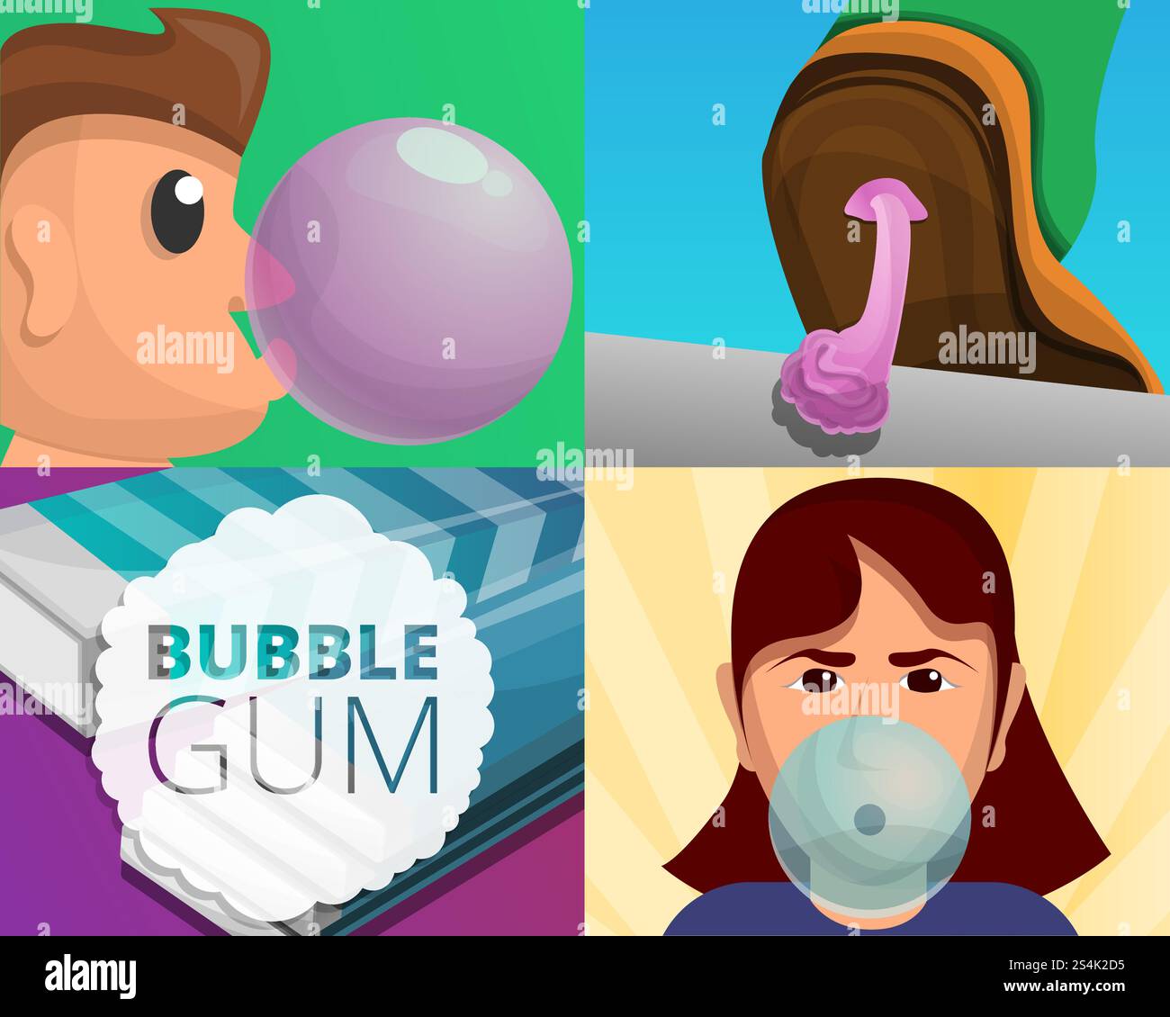Gum banner set. Cartoon illustration of gum vector banner set for web design. Gum banner set ...
