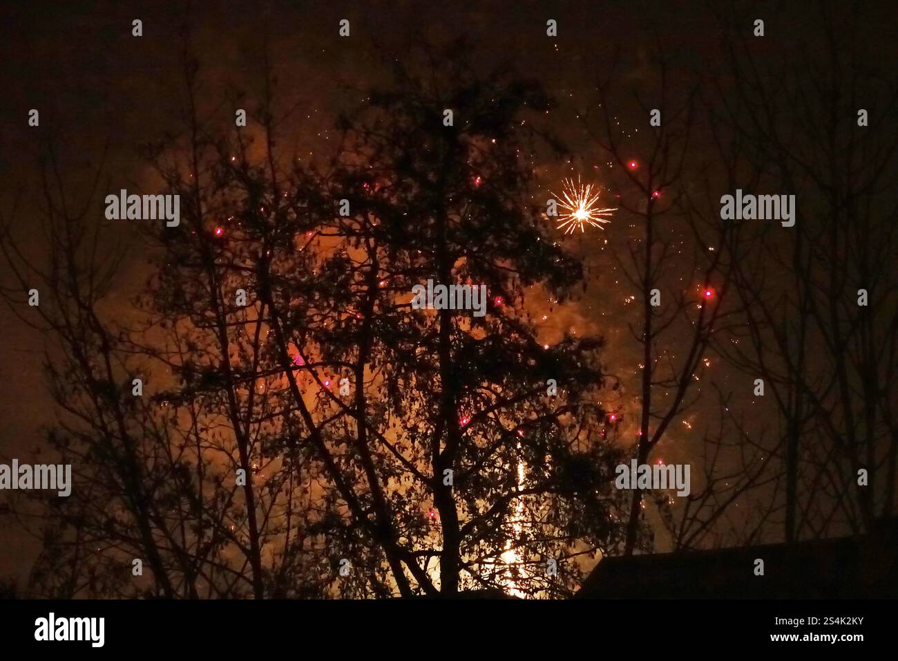 New Year's Eve fireworks, Germany, Europe Stock Photo - Alamy