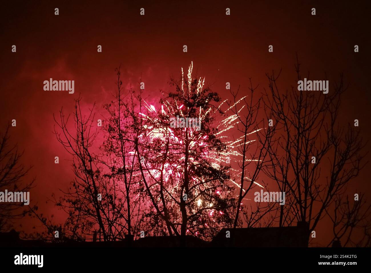 New Year's Eve fireworks, Germany, Europe Stock Photo - Alamy