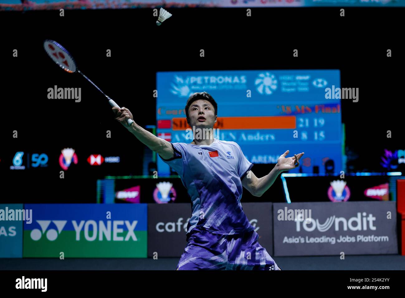 Kuala Lumpur, Malaysia. 12th Jan, 2025. Shi Yu Qi of China plays ...