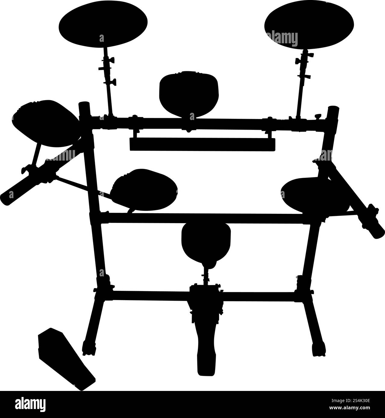 Drum Set Musical Instrument Silhouette. Vector Illustration Stock ...