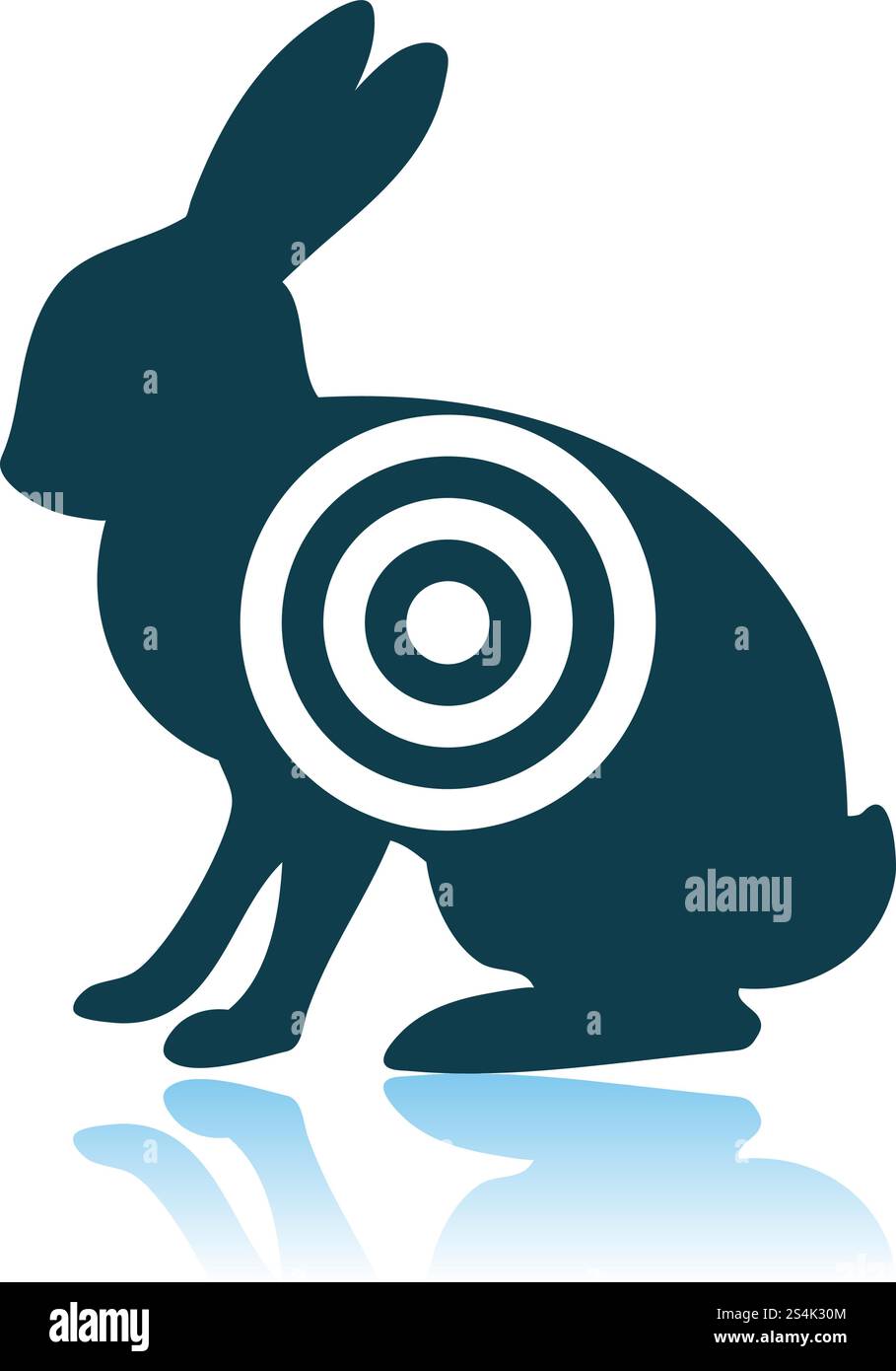 Hare Silhouette With Target Icon. Shadow Reflection Design. Vector ...